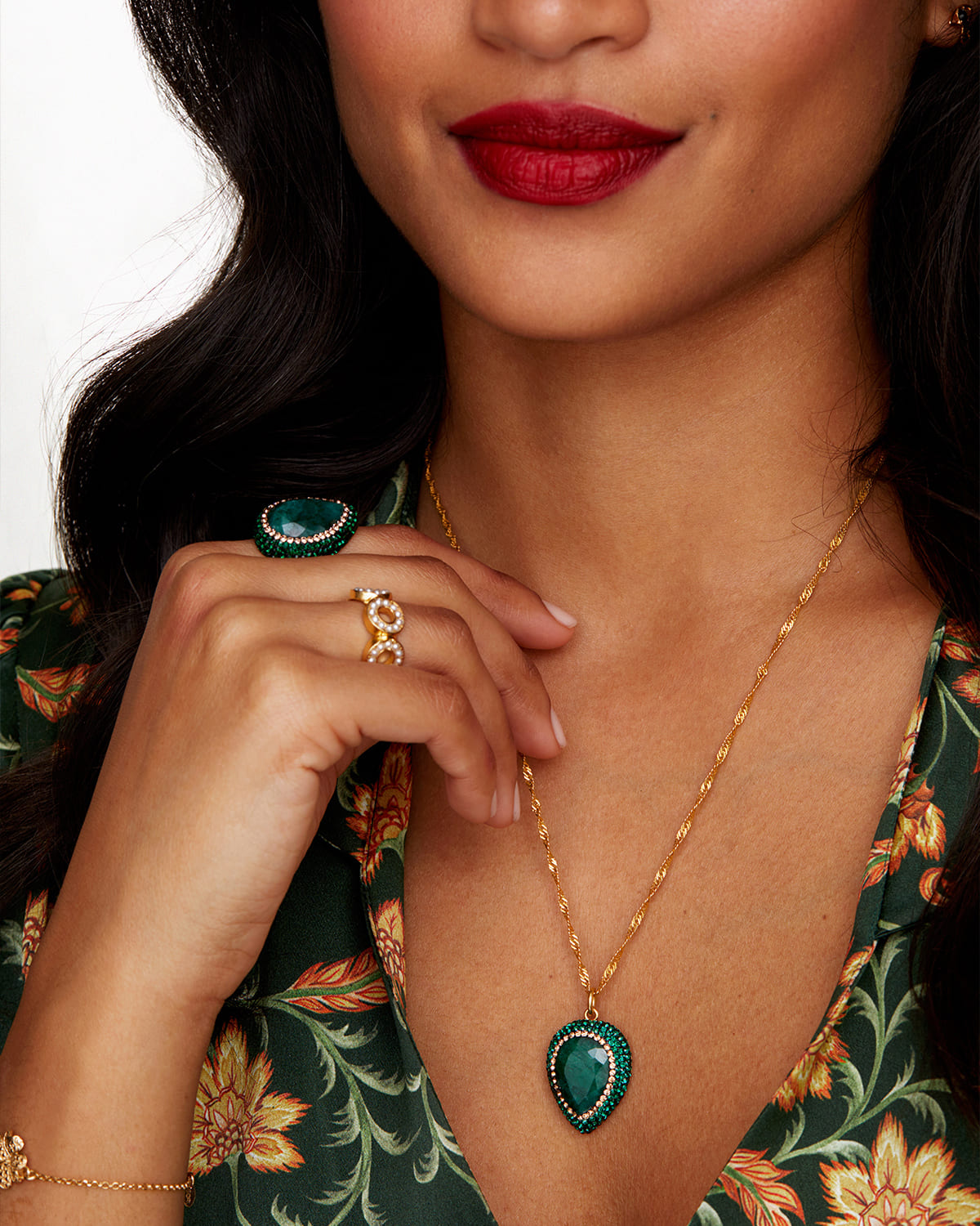 Emerald Green Crystal Ring – SORU JEWELLERY